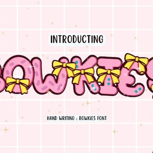 Bowkies Bubble Font Procreate, Cute Fonts for Cricut, Font Bundle for ...