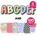 Cute Pastel Back to School Doodle Alphabet With 100 Background : Bright ...