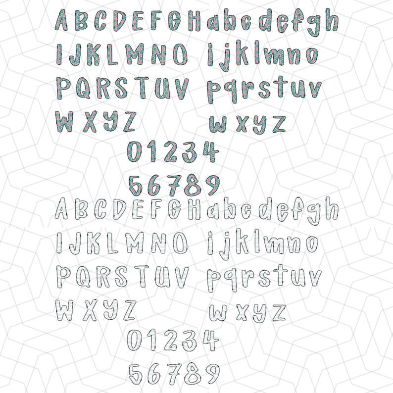 Back to School Alpha Teacher | Preppy Vintage Doodle Alphabet Font ...