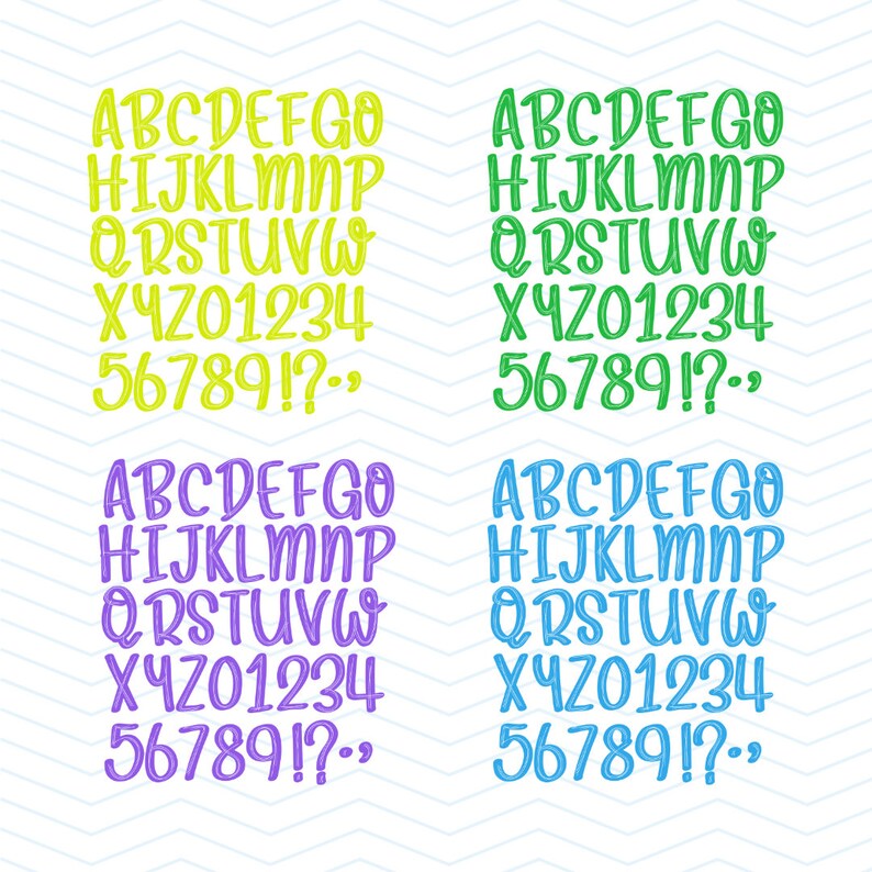 Neon Scribble Doodle Handwritten Font Bright Colorful Alphabet PNG Set ...