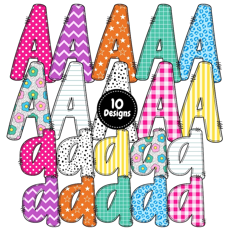 Back to School Alpha Teacher | Preppy Vintage Doodle Alphabet Font ...