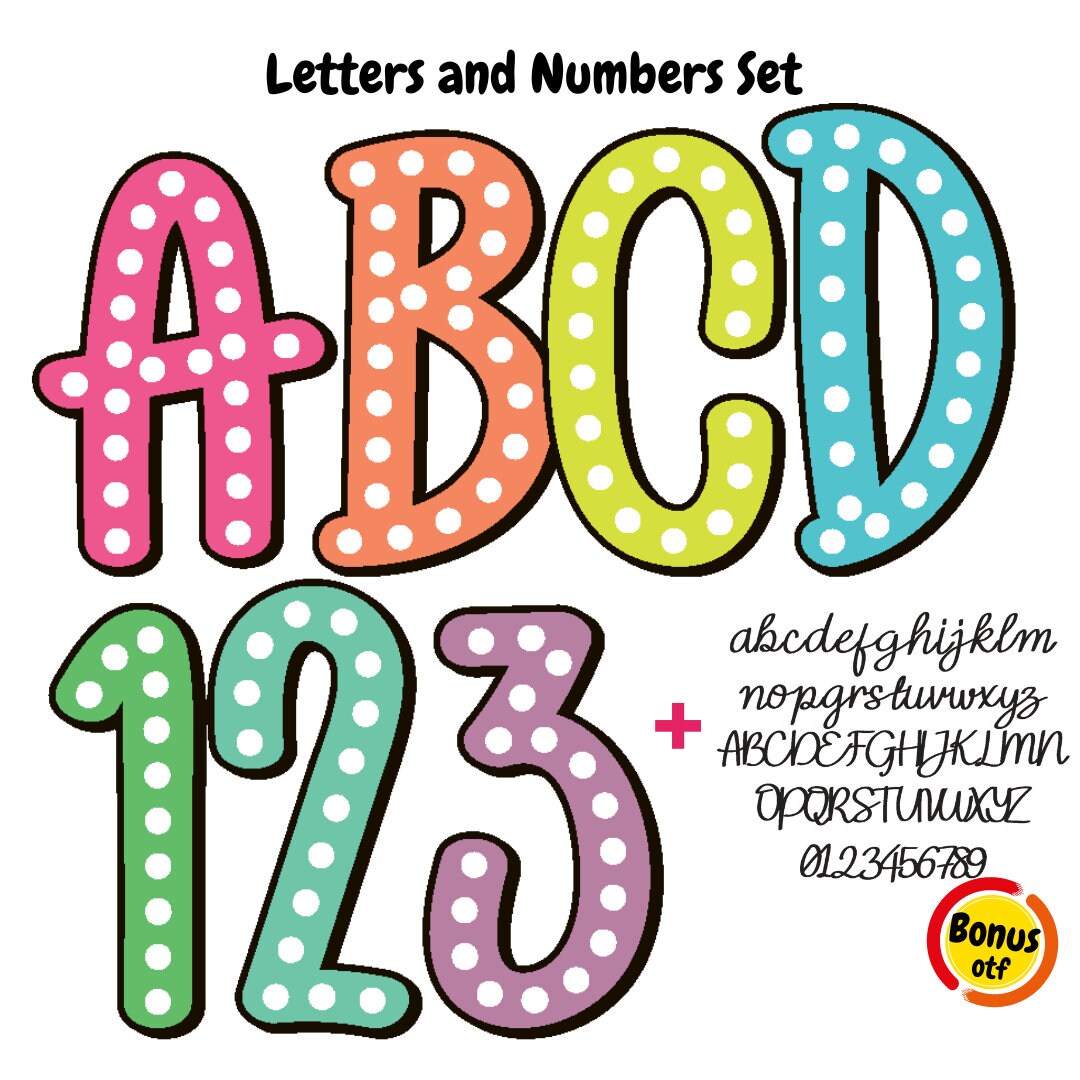 Bright Dalmation Doddle Letter Png, Custom Dalmatian Dot, Font Duo ...