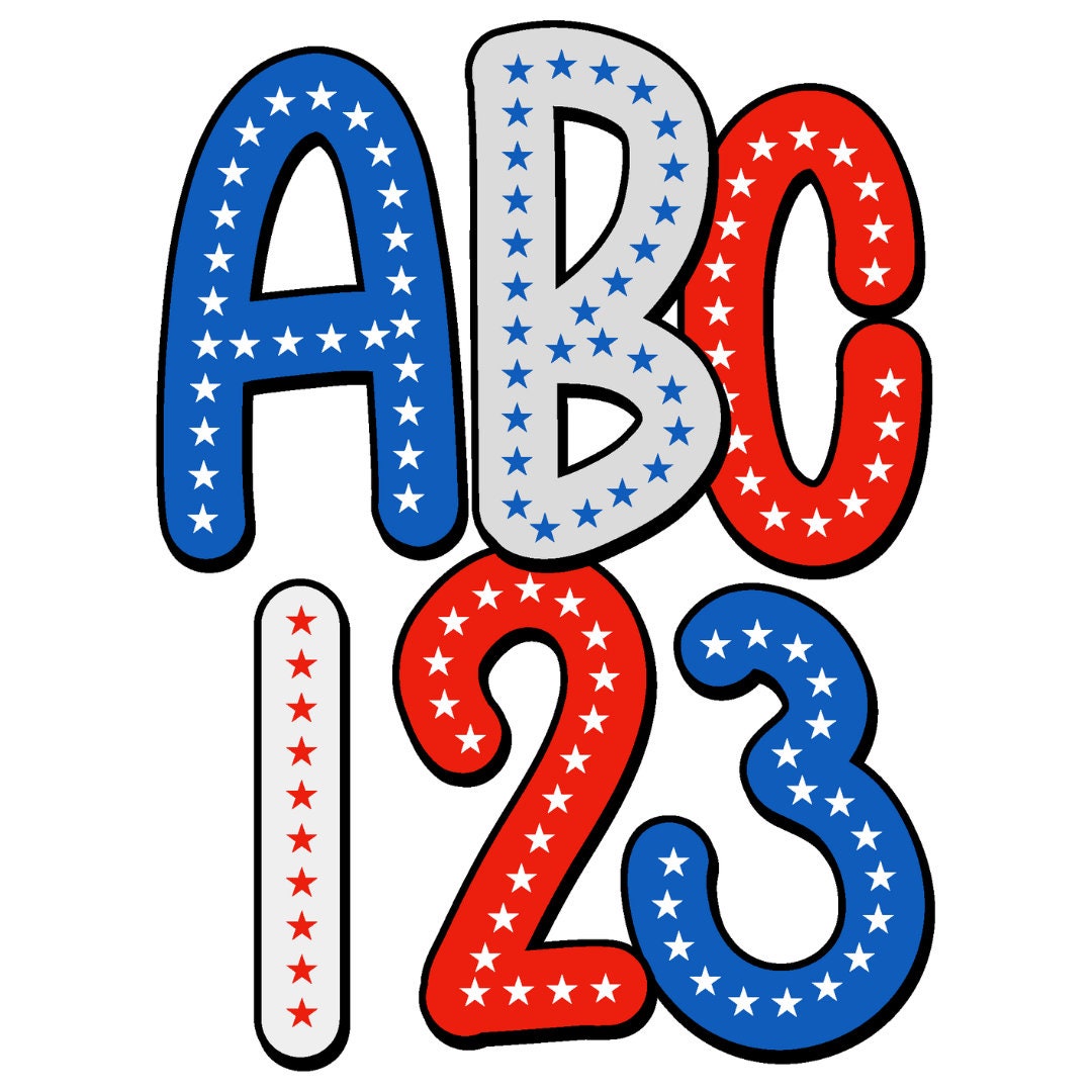 Usa Alphabet, Independence Day Alphabet Png Bundle, America PNG, 4th of ...