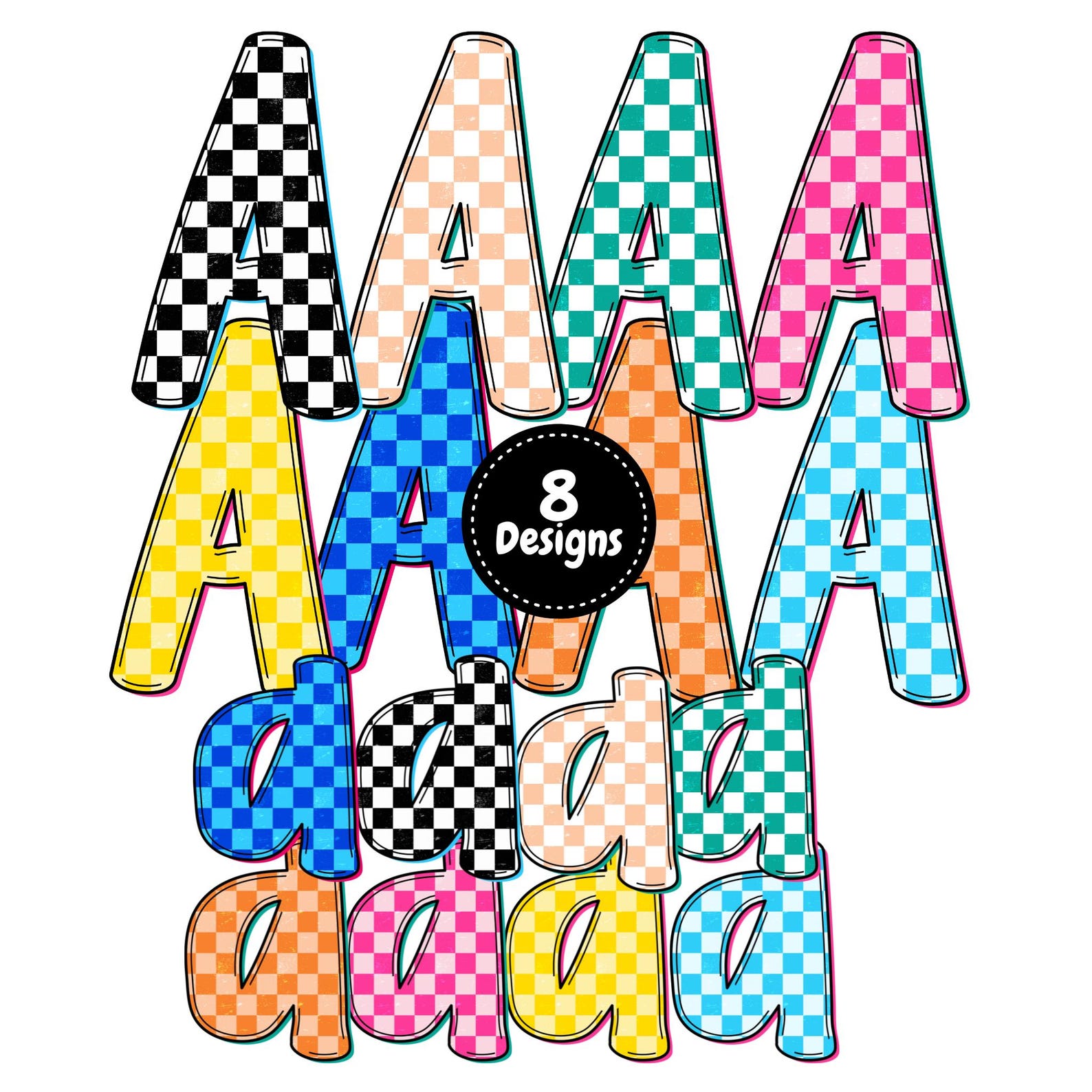 Retro Back to School Boys Alphabet | Doodle Alpha Checkered | First Day ...