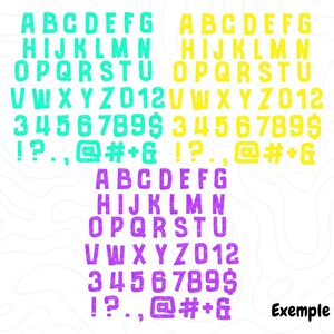 Bright Grunge Neon Doodle Letters PNG: Retro, Bold, Distressed, Back to ...