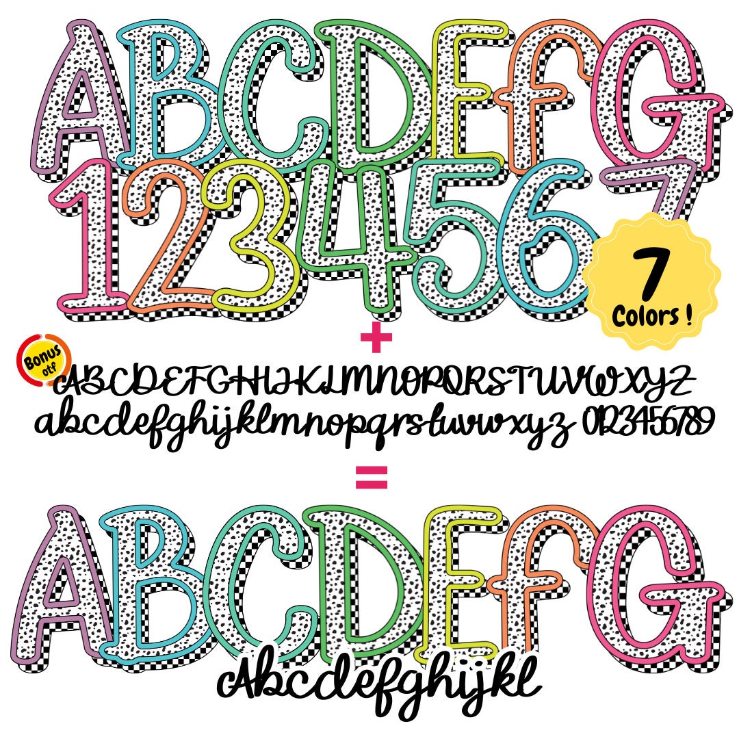 Dot Dalmatian Alphabet With Checkered Background Png, Custom Dalmatian ...