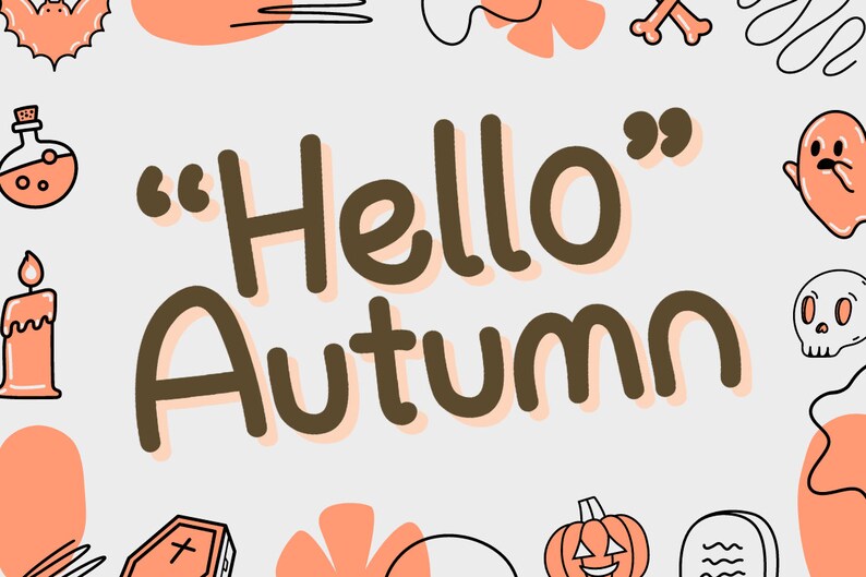 Happy October Bubble Font Procreate, Cute Fonts for Cricut, Font Bundle ...