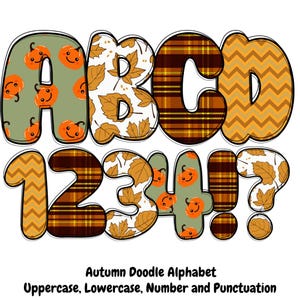 Thanksgiving Doodle Alphabet | Autumn Png Alphabet | Thanksgiving Font ...
