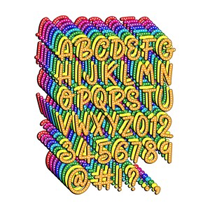 Bright Colorful Letters PNG: Dalmatian Polka Dot Alphabet, Marquee ...