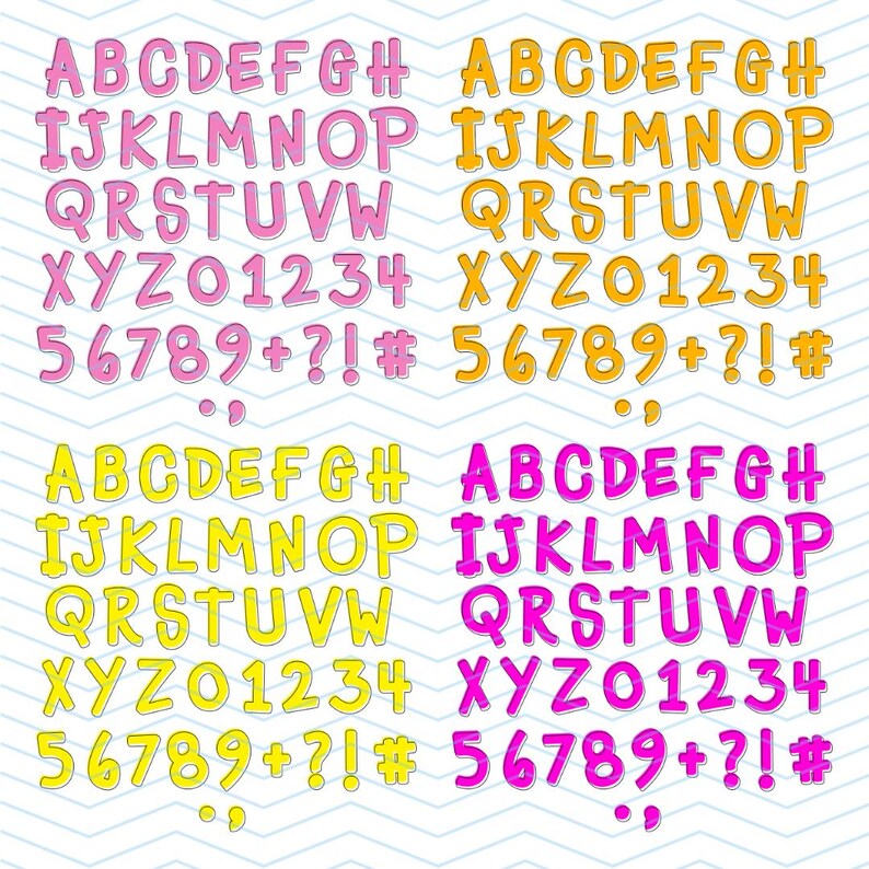Alphabet Letters With Neon Colors, Bright Color Font, Colorful ...