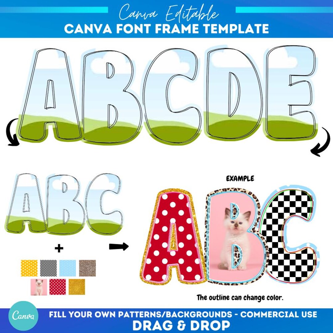 Bubble Canva Letter Frames Template | Doodle Letters | Alpha Sets ...