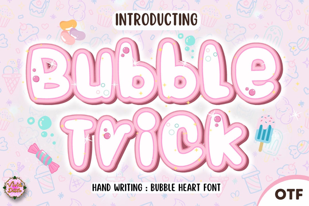 Bubble Trick Font Procreate, Letter Fonts Procreate Designer Fonts ...