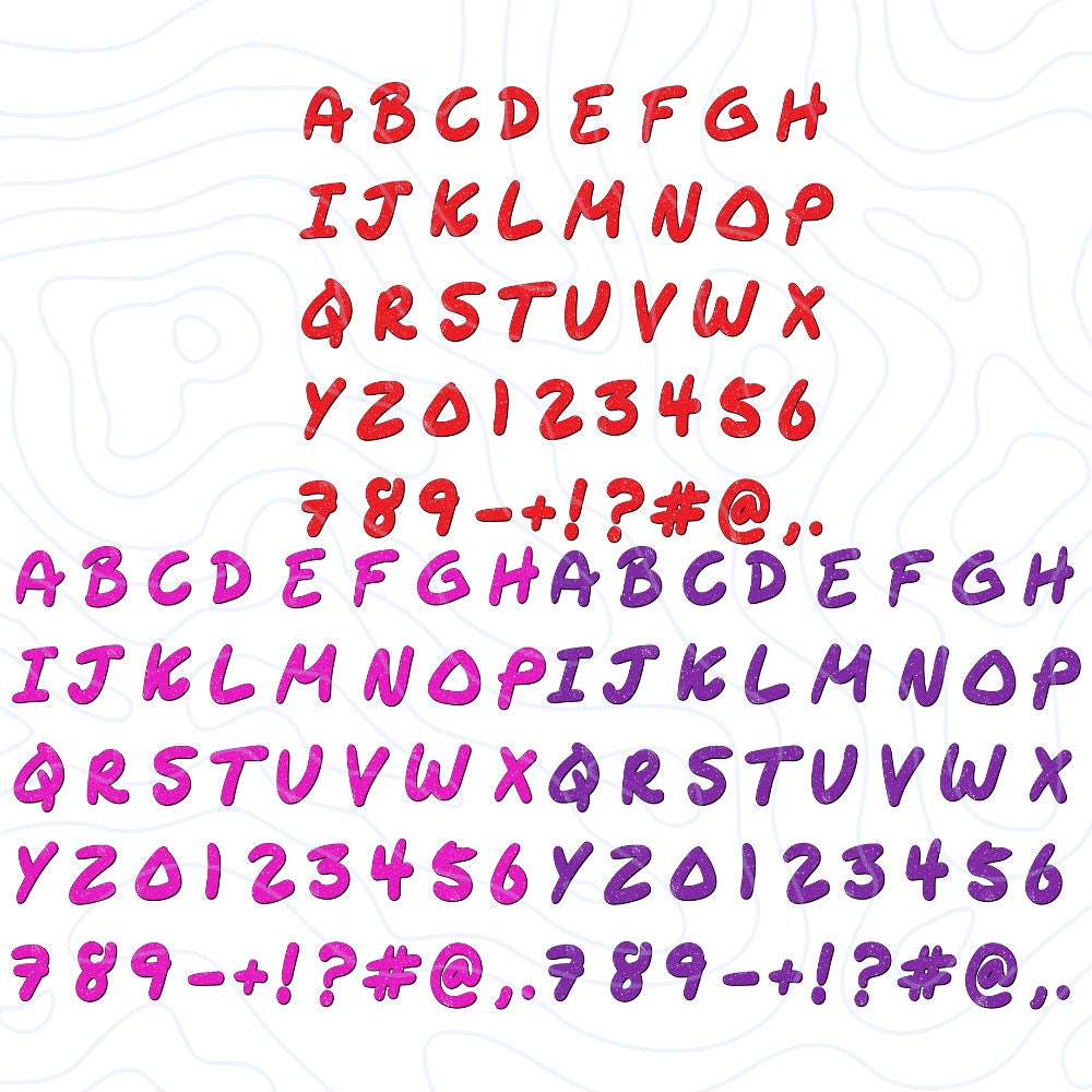 Neon Alphabet Letters PNG, Groovy Retro Font SVG, Grunge Distressed ...