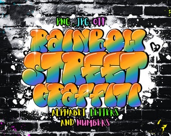 SLIME Rainbow Color Alphabet Letters & Numbers PNG File Transparent ...