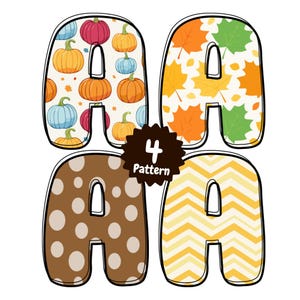 Thanksgiving Doodle Letters | Autumn Png Alphabet | Thanksgiving Font ...