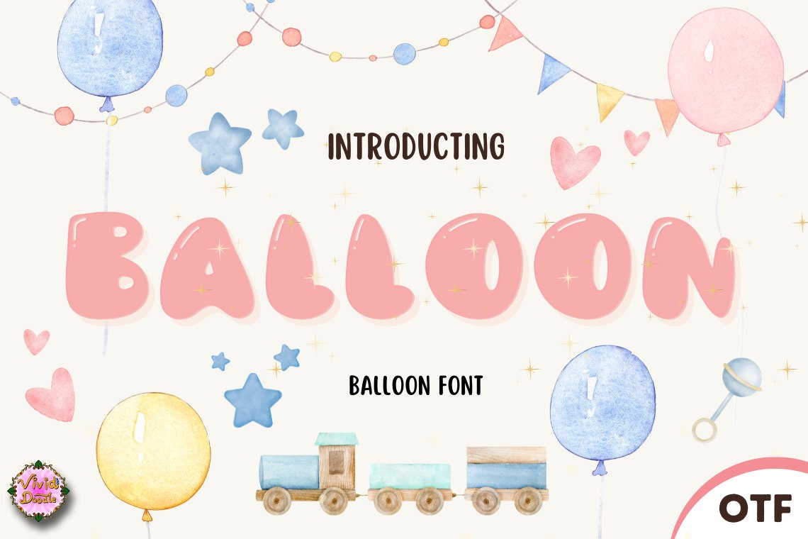 Balloon Font Bubble Font Procreate, Cute Fonts for Cricut, Font Bundle ...