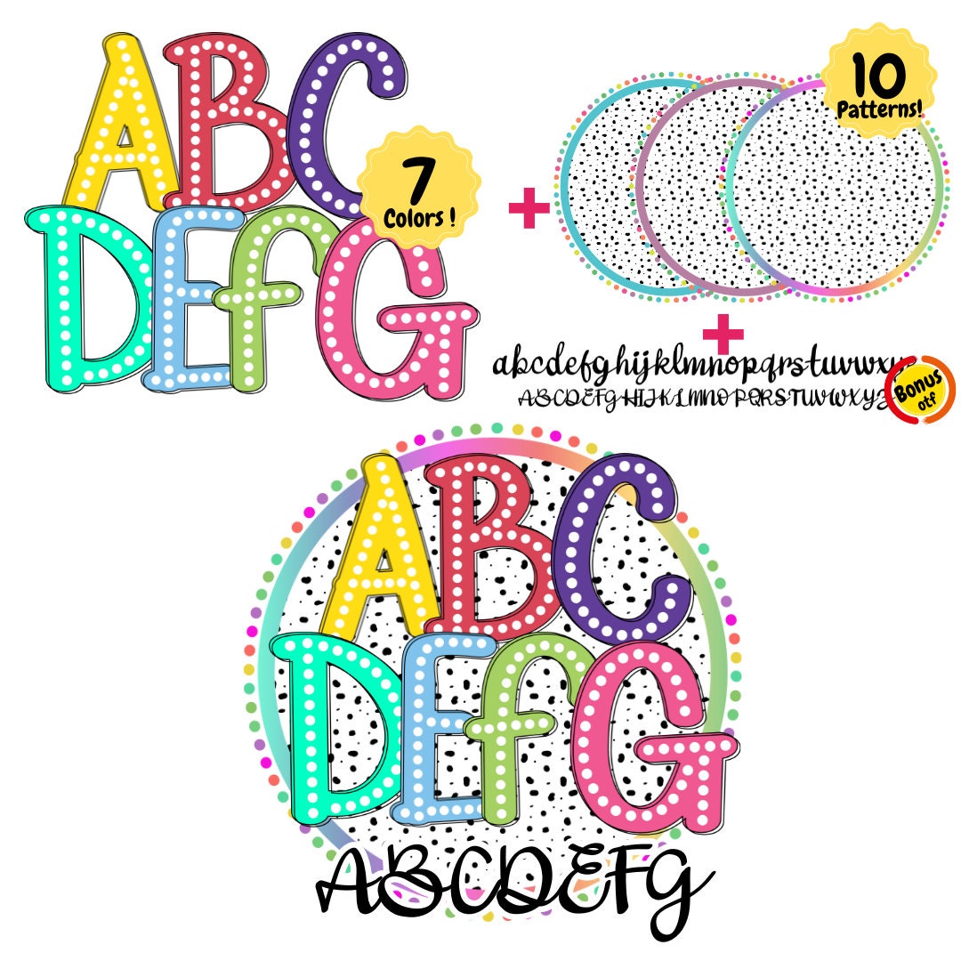 Teacher Dot Dalmatian Alphabet With Cute Circle Background Png, Custom ...