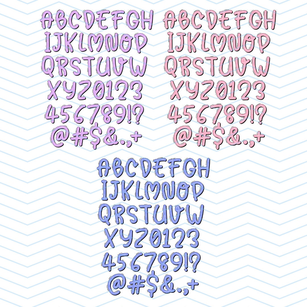 Kawaii Pastel Scribble Doodle Alphabet Set: Handwritten, Colorful Kindergarten and School PNG ...