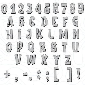 7 Block Bulletin Board Black & White Scribble Doodle Alphabet Dot ...