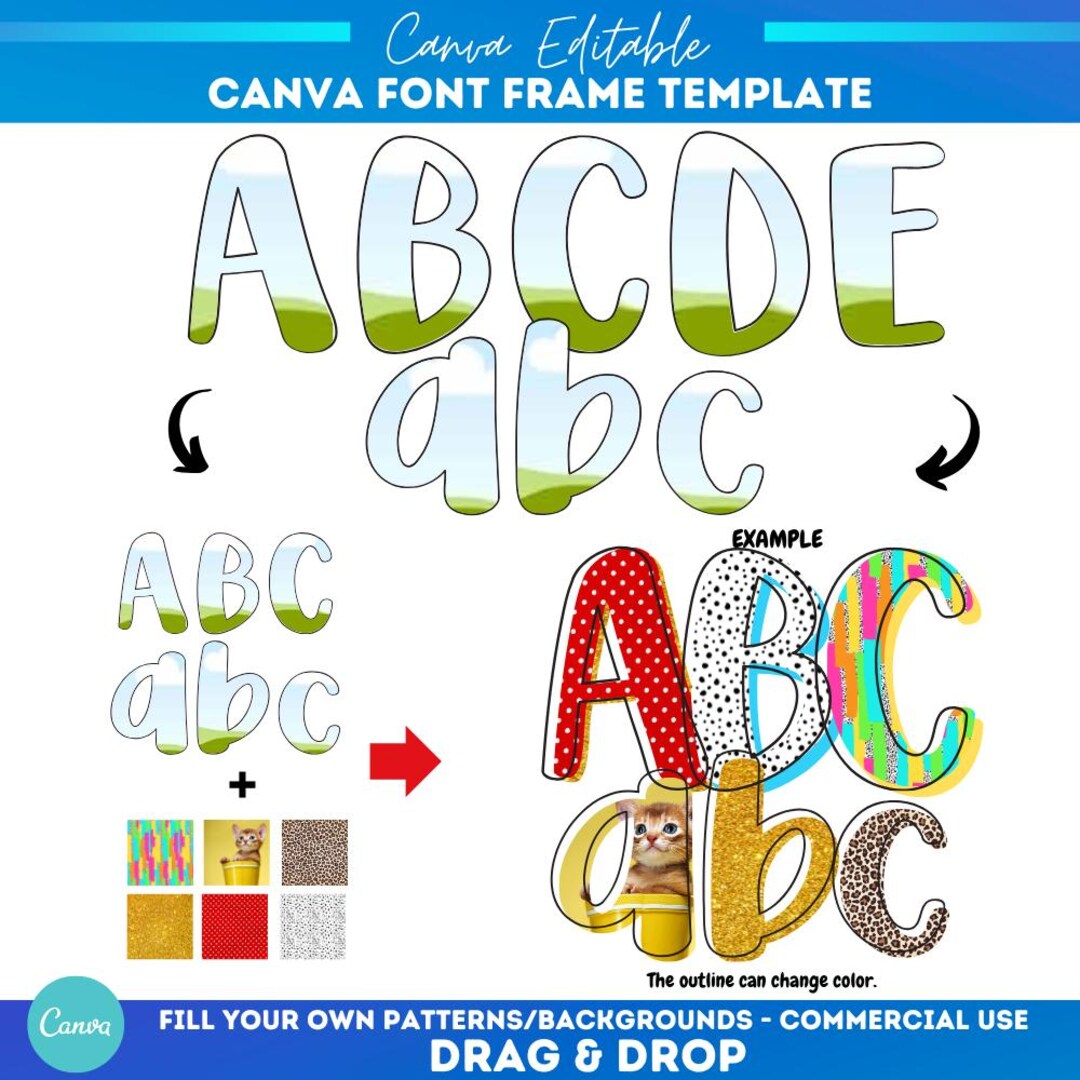 Alpha Frame | Canva Doodle Alphabet Letter and Number | Custom Fill ...