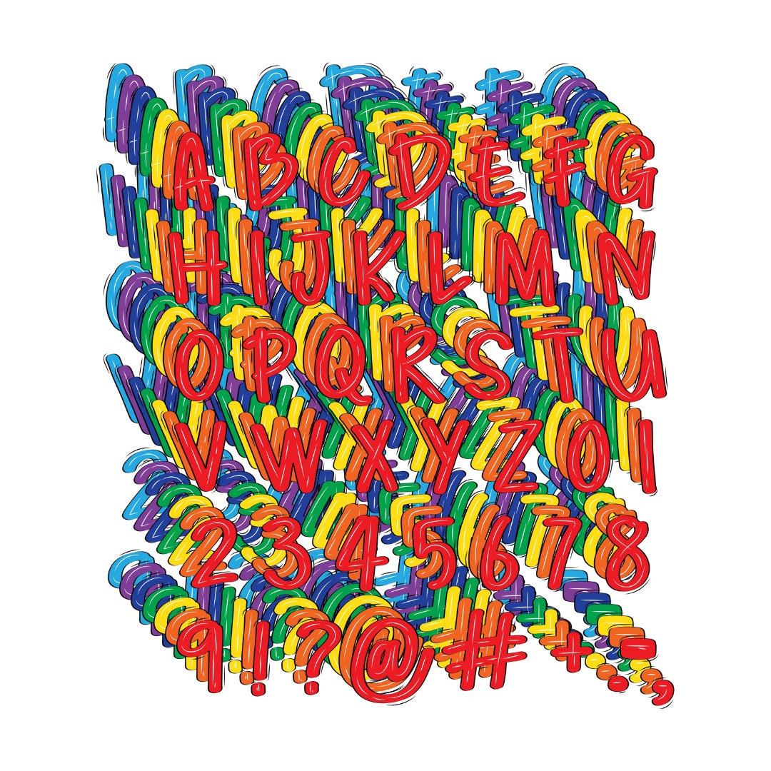 Scribble Alphabet Png, Doodle Alphabet Bundle Png, Bright 7 Alpha Set ...