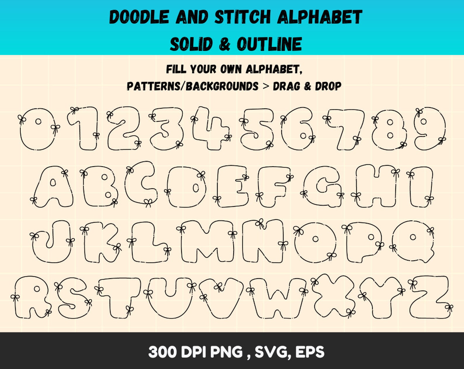 Blank Doodle Font Svg, Doodle Font Png, Doodle Alphabet Svg, Doodle ...