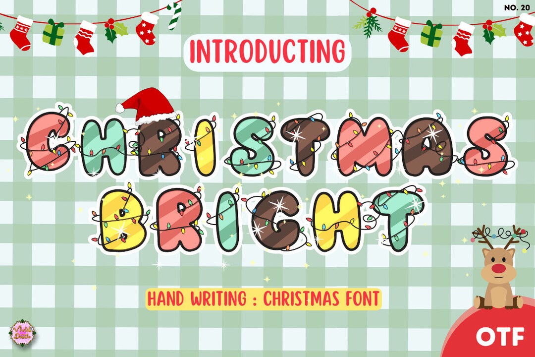 Christmas Script Font Set 20, Crafting Font, Christmas Font, Cute Font ...