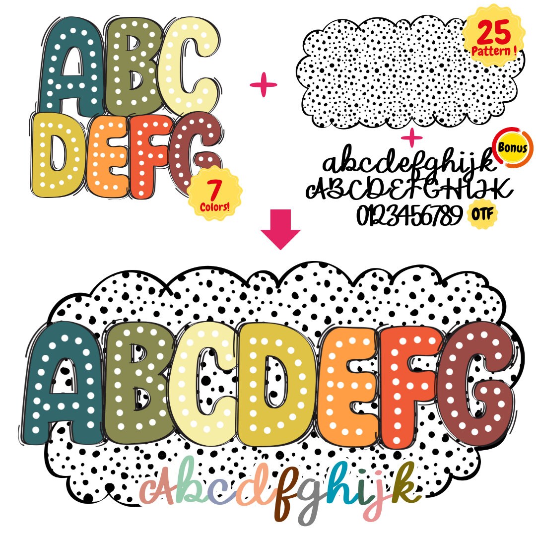 Bubble Autumn Alphabet Dalmation Dot With Background, Custom Dalmatian ...