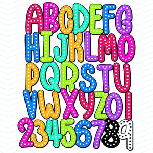 Bright Neon Letters Png, Dalmatian Alphabet Bundle, Polka Dot Alphabet ...