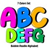Bright Scribble Doodle Alphabet PNG Uppercase and Number Alpha Pack ...