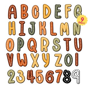 Bright Autumn Doodle Alphabet Png, Custom Thanksgiving Alphabet Png ...