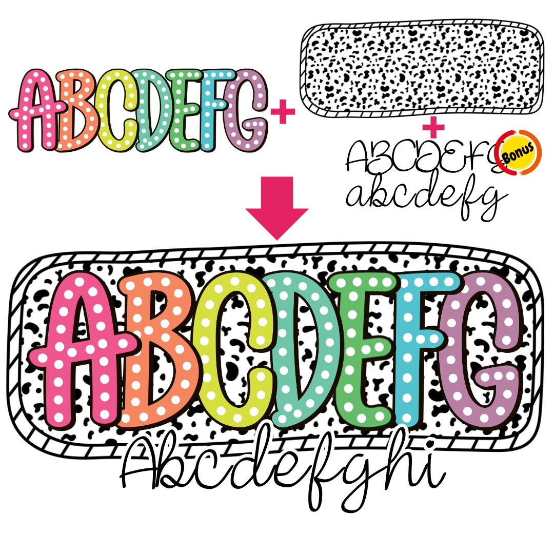 Dot Dalmatian Alphabet With Background Png, Custom Dalmatian Dot, 12 ...