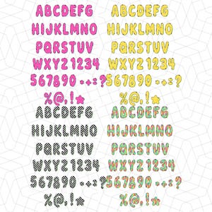 Preppy Bubble Summer Alphabet Letters | Doodle Alpha Font Letter and ...