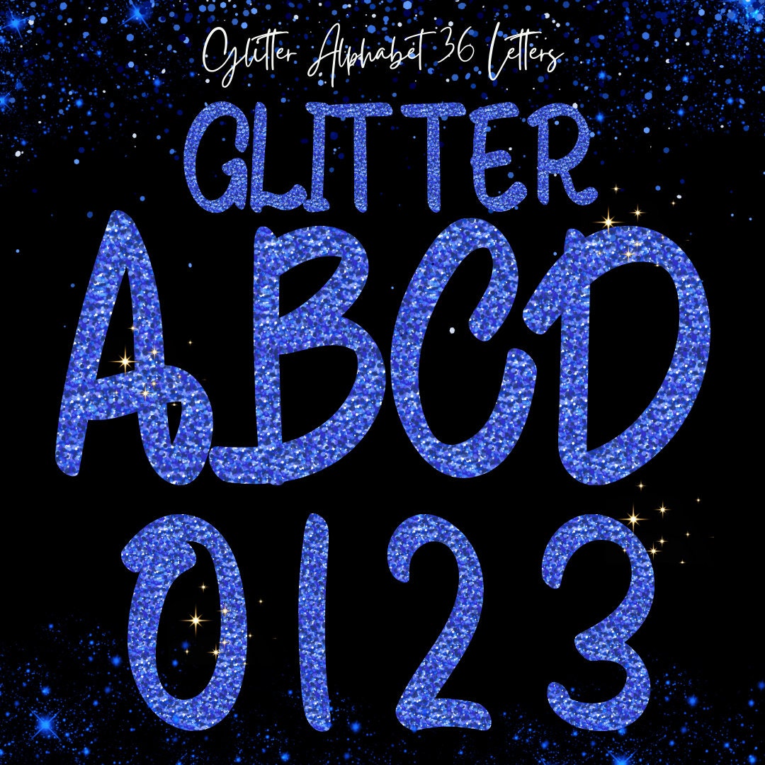 Blue Glitter Alphabet Png, Glitter Numbers, Glitter Font Png, Alpha Png ...