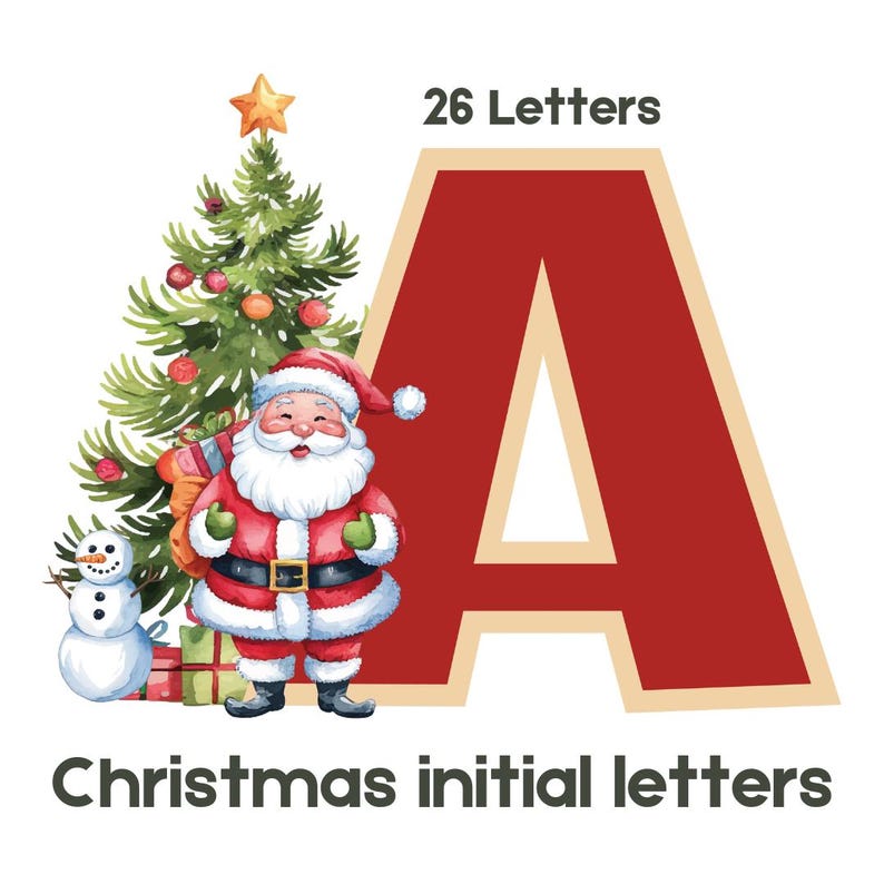 Santa Alphabet Letters PNG | Christmas Alphabet Png | Snowman Alphabet ...