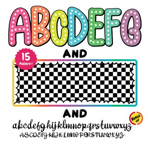 Dot Dalmatian Alphabet With Checkered Background Png, Custom Dalmatian ...