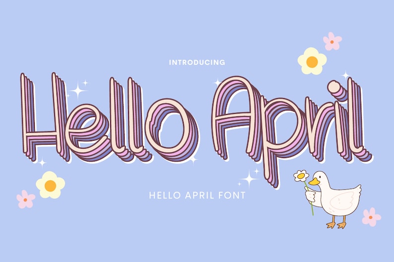 Happy April Bubble Font Procreate, Cute Fonts for Cricut, Font Bundle ...