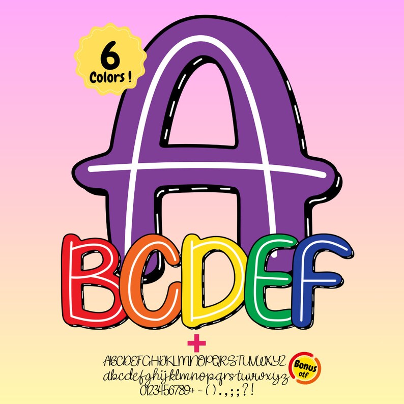 Colorful Doodle Letters, Alpha Sets Bundle, Bright Doodle Letters ...