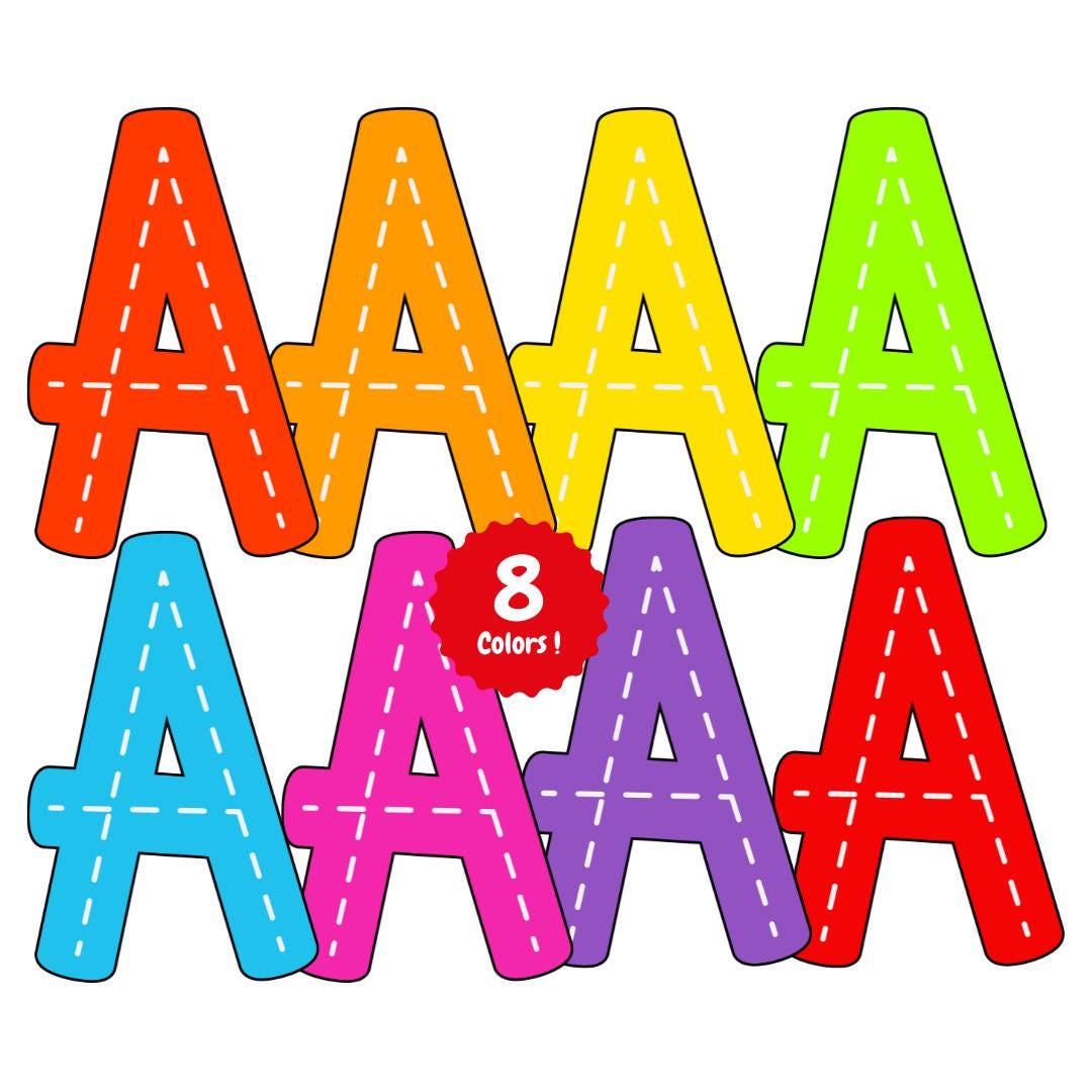 Bulletin Board Letters Printable, Teacher, School, Neon Alphabet ...