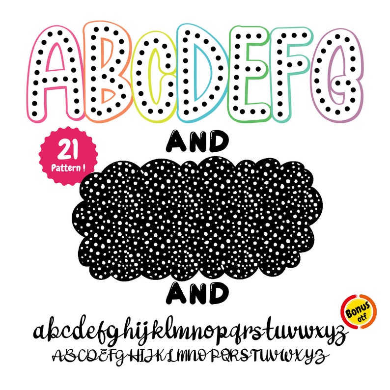 Inverted Color Dot Dalmatian Alphabet With Background Png, Custom ...