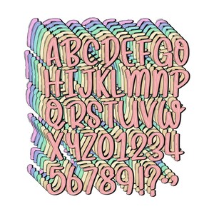 Pastel Scribble Doodle Alphabet Set: Handwritten, Colorful Kindergarten ...