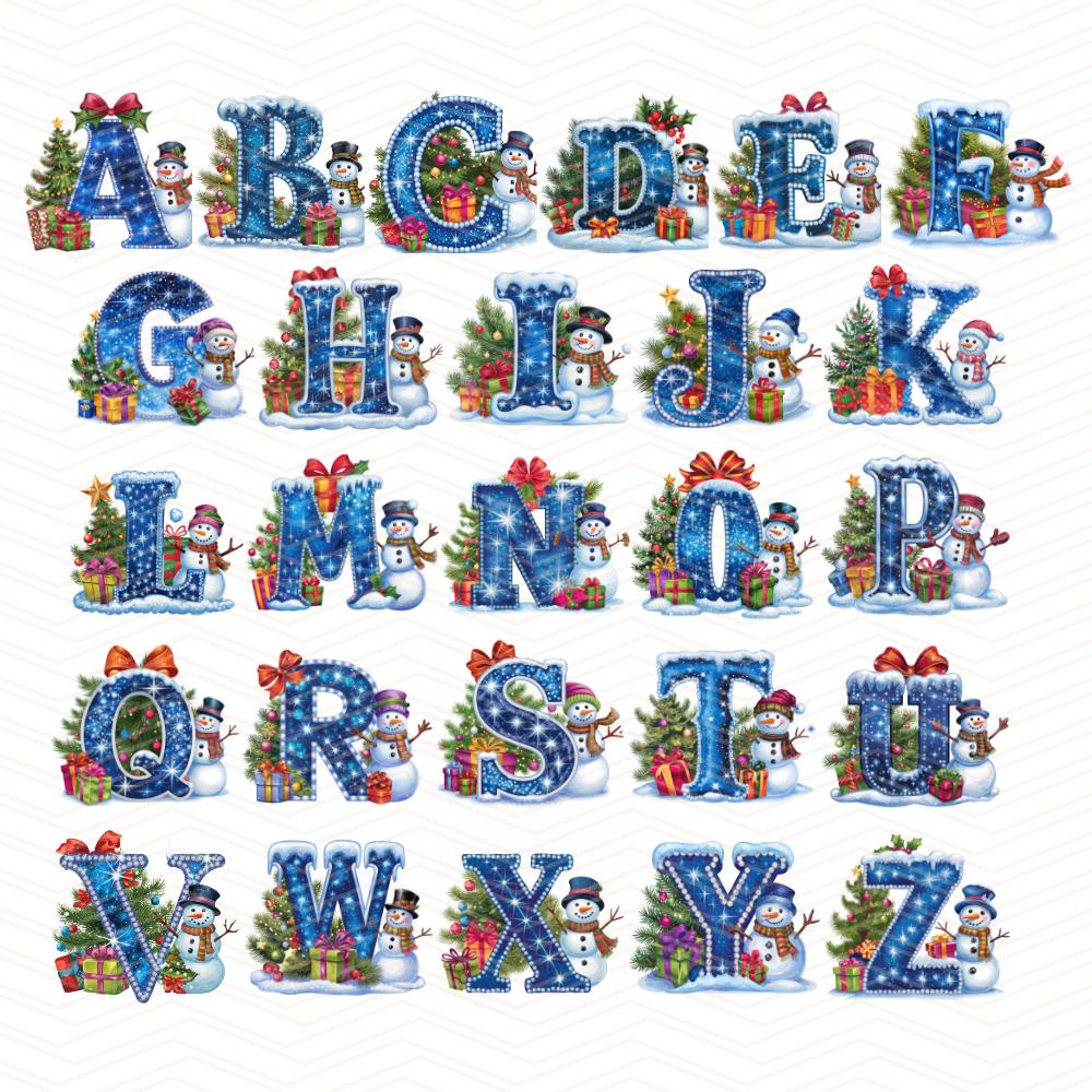 Snowman Alphabet Watercolor | Snowman Alphabet Letters | Christmas ...