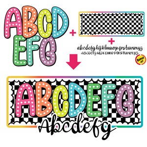 Dot Dalmatian Alphabet With Checkered Background Png, Custom Dalmatian ...