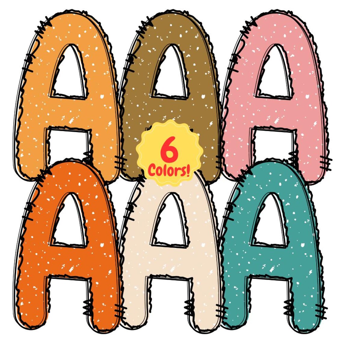 Fall Doodle Letters PNG | Fall Clip Art Alphabet Bundle | Custom Name ...