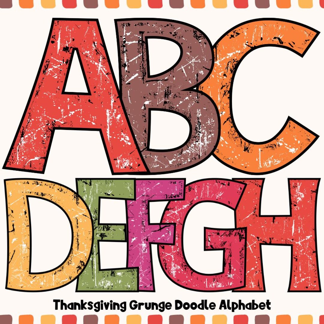 Thanksgiving Letters Png | Bulletin Board Letters Fall | Teacher Grunge ...