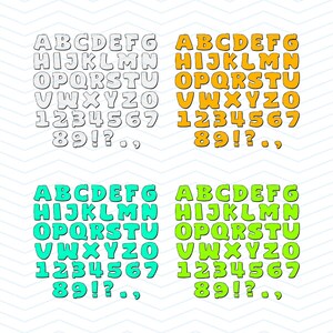 Colorful Alphabet Png, Retro Letters Png, Bright Neon Color Palette ...