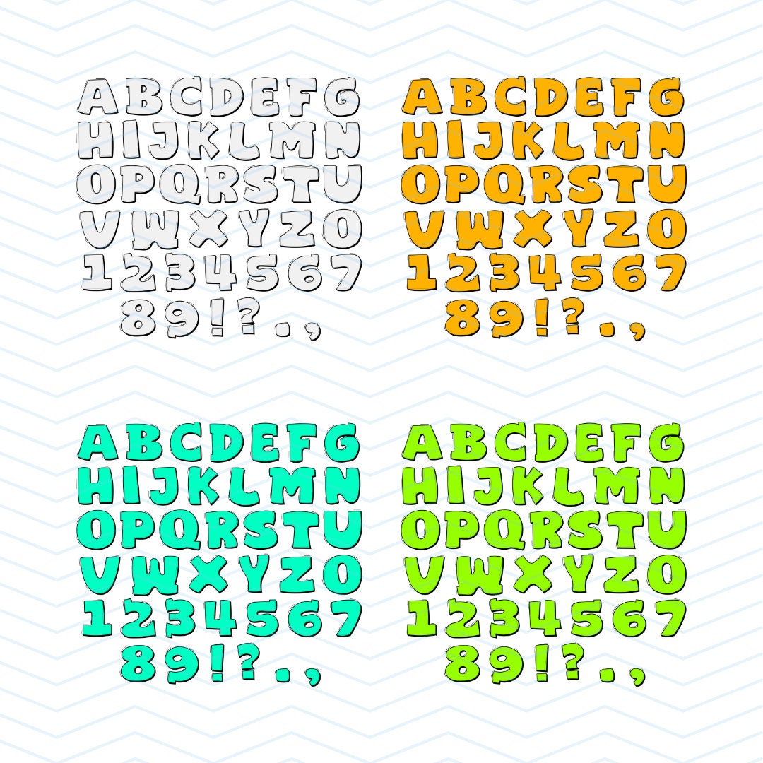Colorful Alphabet Png, Retro Letters Png, Bright Neon Color Palette ...