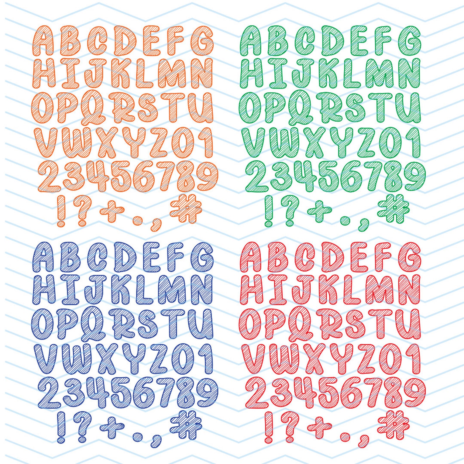 Kids Scribble Letters PNG, Kid School Font, Bright Doodle Alphabet ...