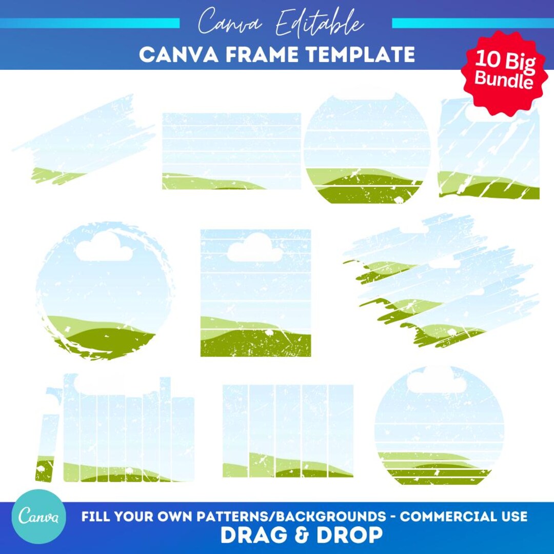 Bleach Effect Canva Frames | Drag and Drop | Easy to Use | Photo ...