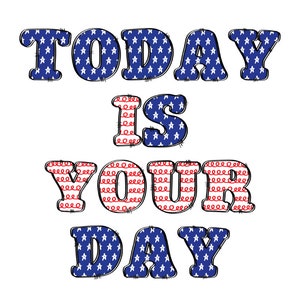 Patriot Font, Doodle Letters Png Bundle, USA Flag Doodle Letters, Hand ...